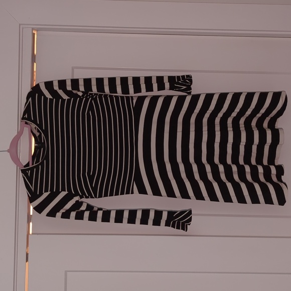 LOFT | Dresses | Loft Dress With Black And White Horizontal Stripes ...
